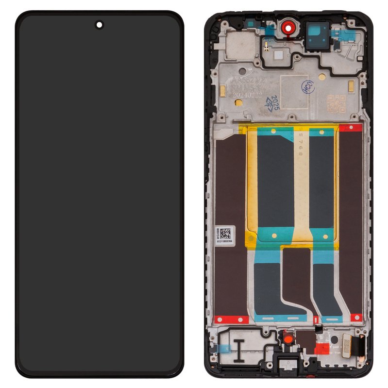 LCD compatible with OnePlus Nord CE4, (black, with frame, Original (PRC ...